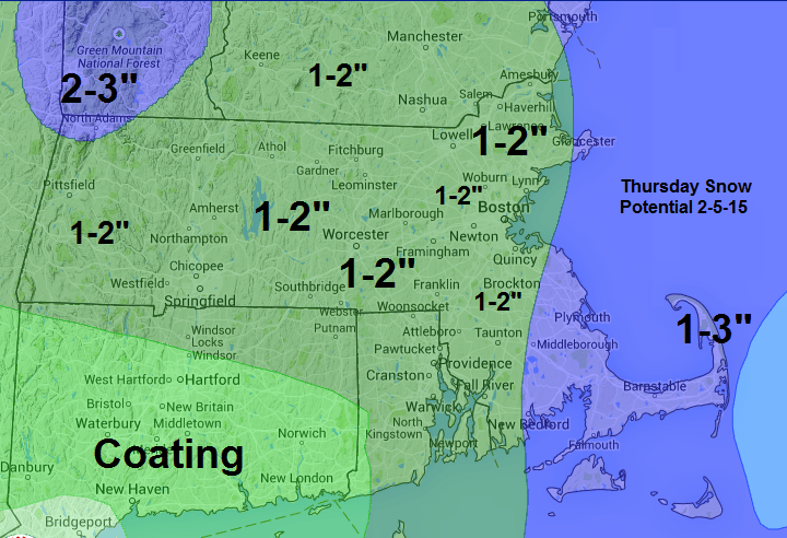 Forecast: Up To 2 Inches Of Snow Possible Thursday | WBUR News
