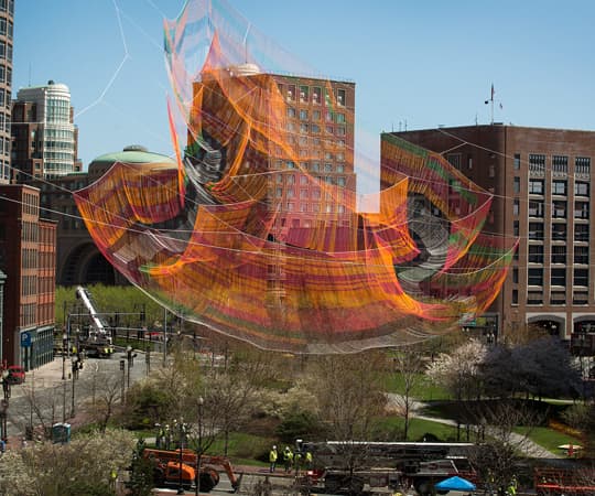New Public Art Takes Shape High Above The Rose Kennedy Greenway | WBUR News