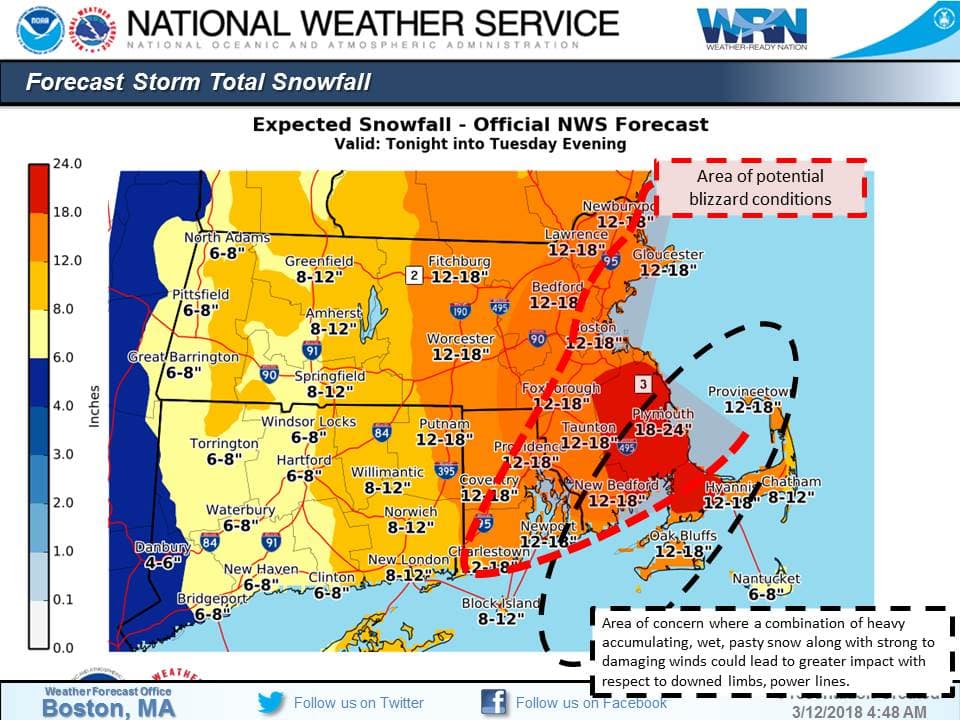 Forecast: Intense Snowstorm Is Coming Tonight; Boston Likely To See ...