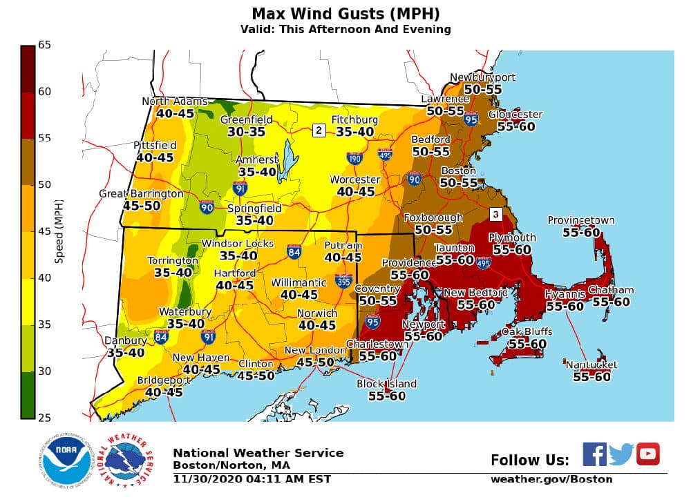 Storm Brings High Winds, Power Outages To Mass. Towns | WBUR News