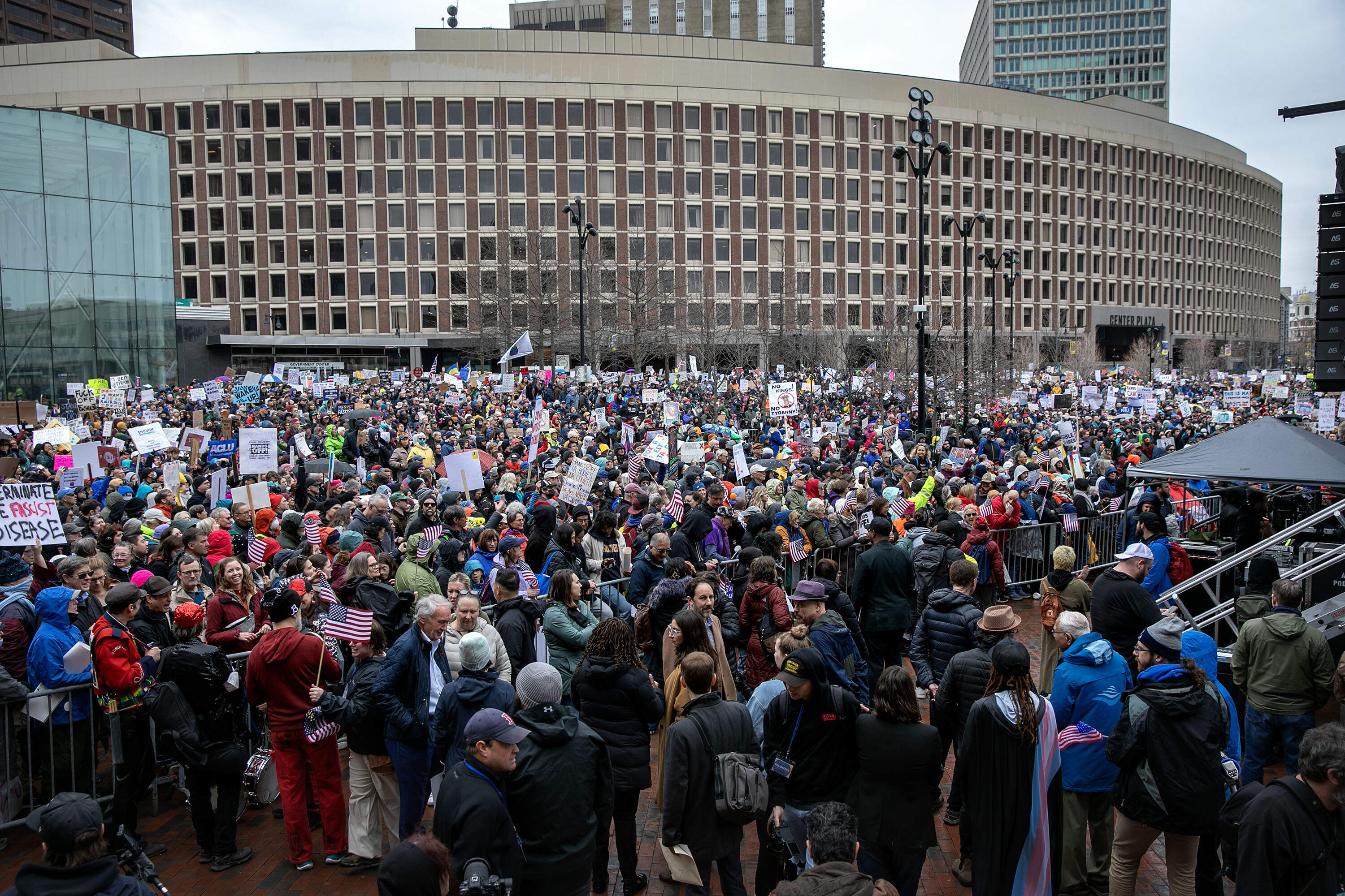 Protesters rally in Boston as part of nationwide protest against Trump ...