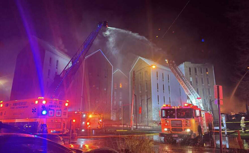 Massive fire at Amherst apartment complex displaces more than 200 ...